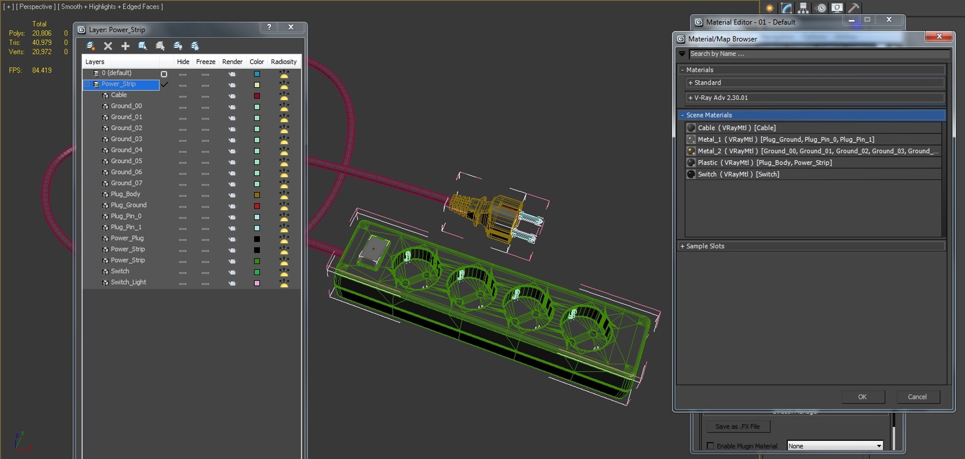 3d Power Strip Model