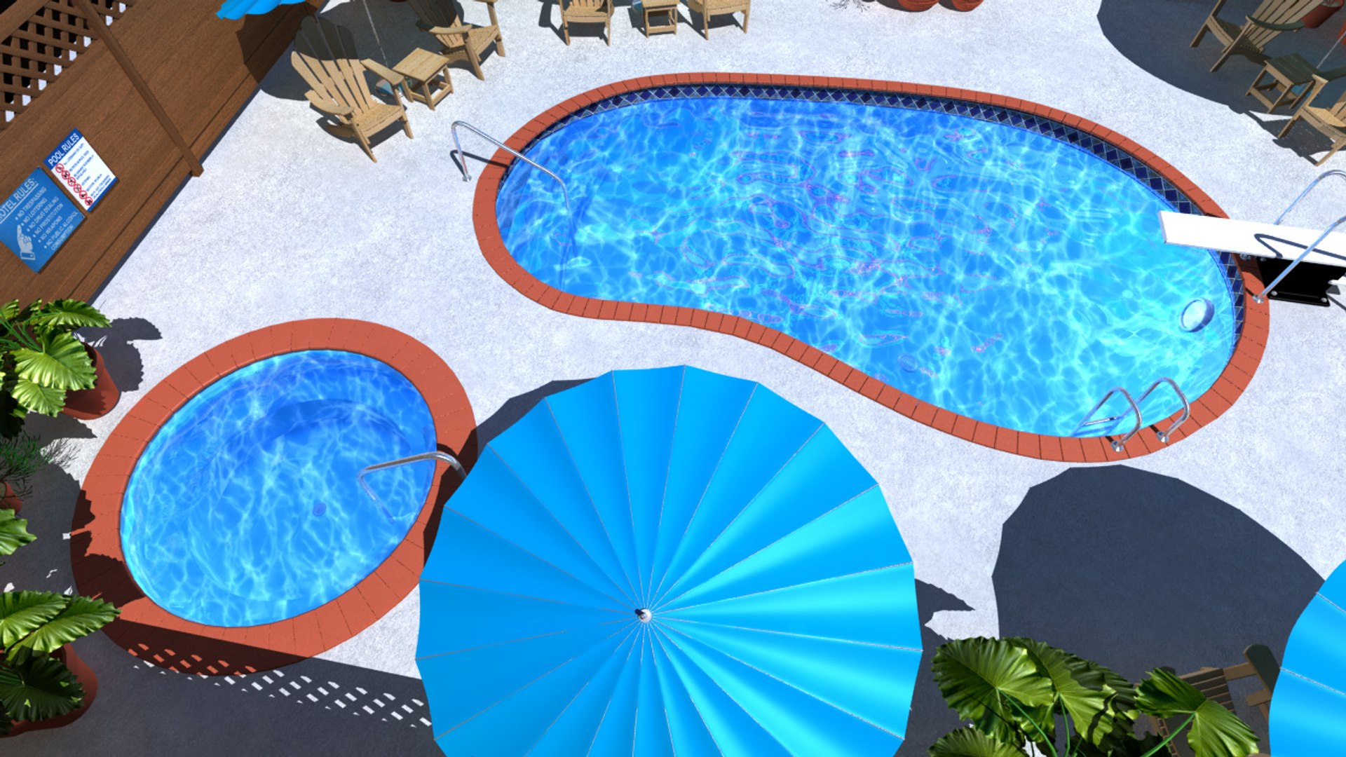 Motel Swimming Pool 3D Model - TurboSquid 1175135