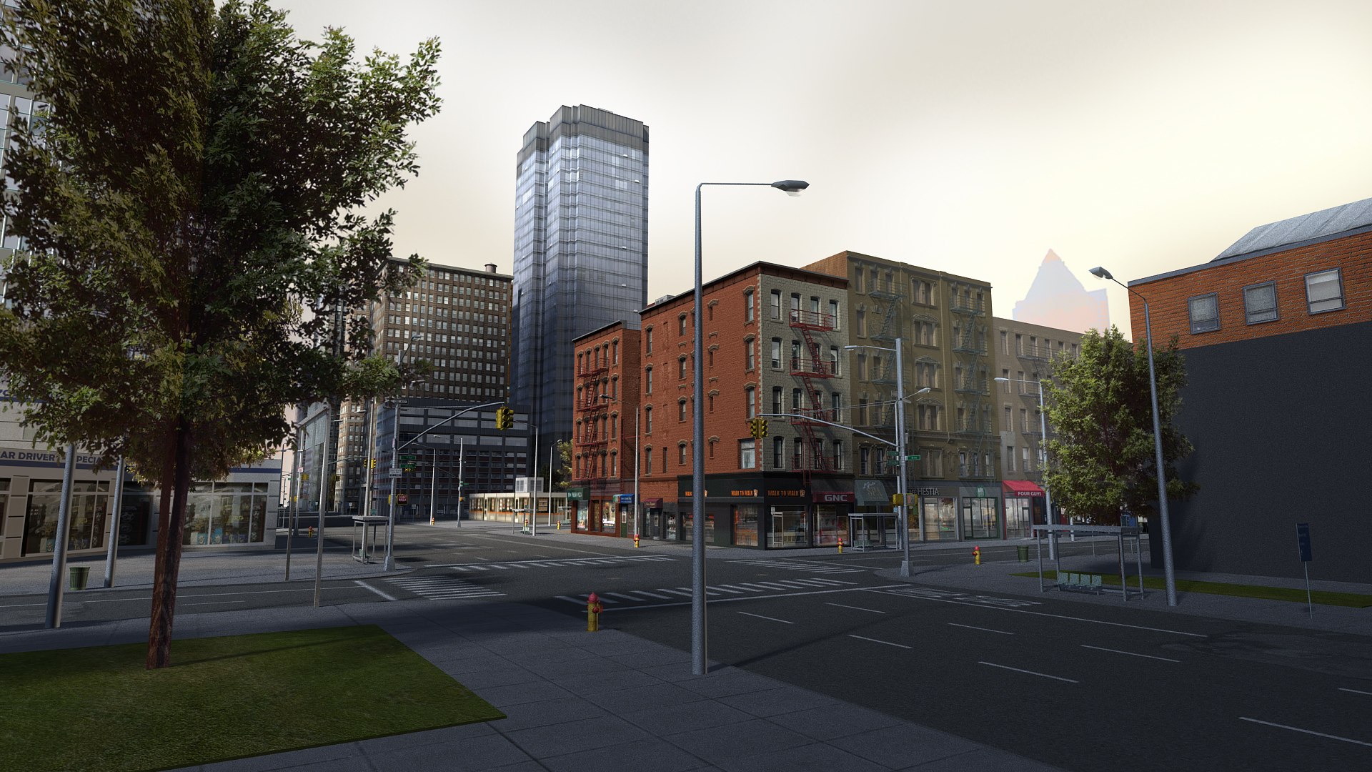 Manhattan Style Block 3D Model - TurboSquid 1742711