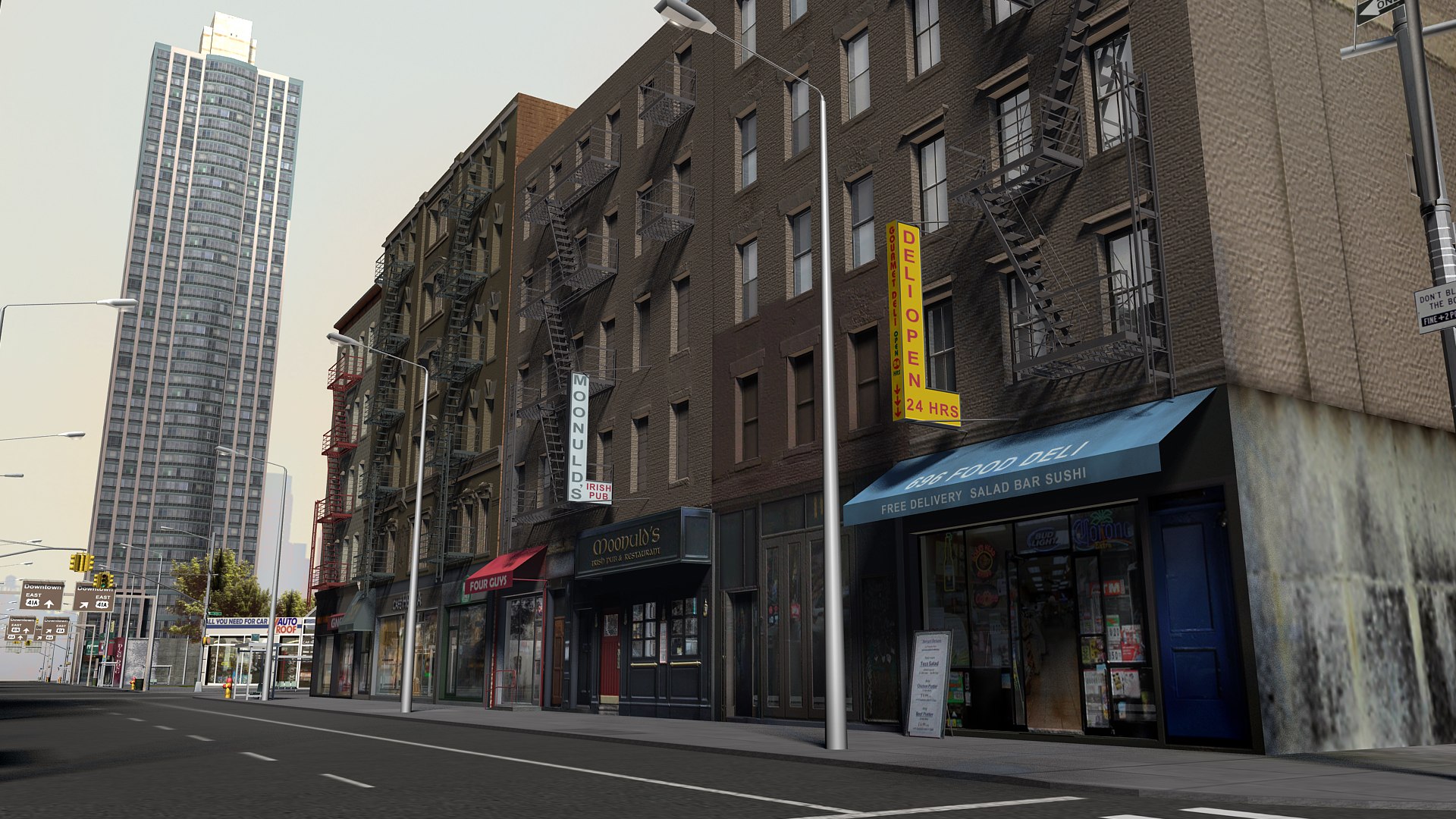 Manhattan Style Block 3D Model - TurboSquid 1742711