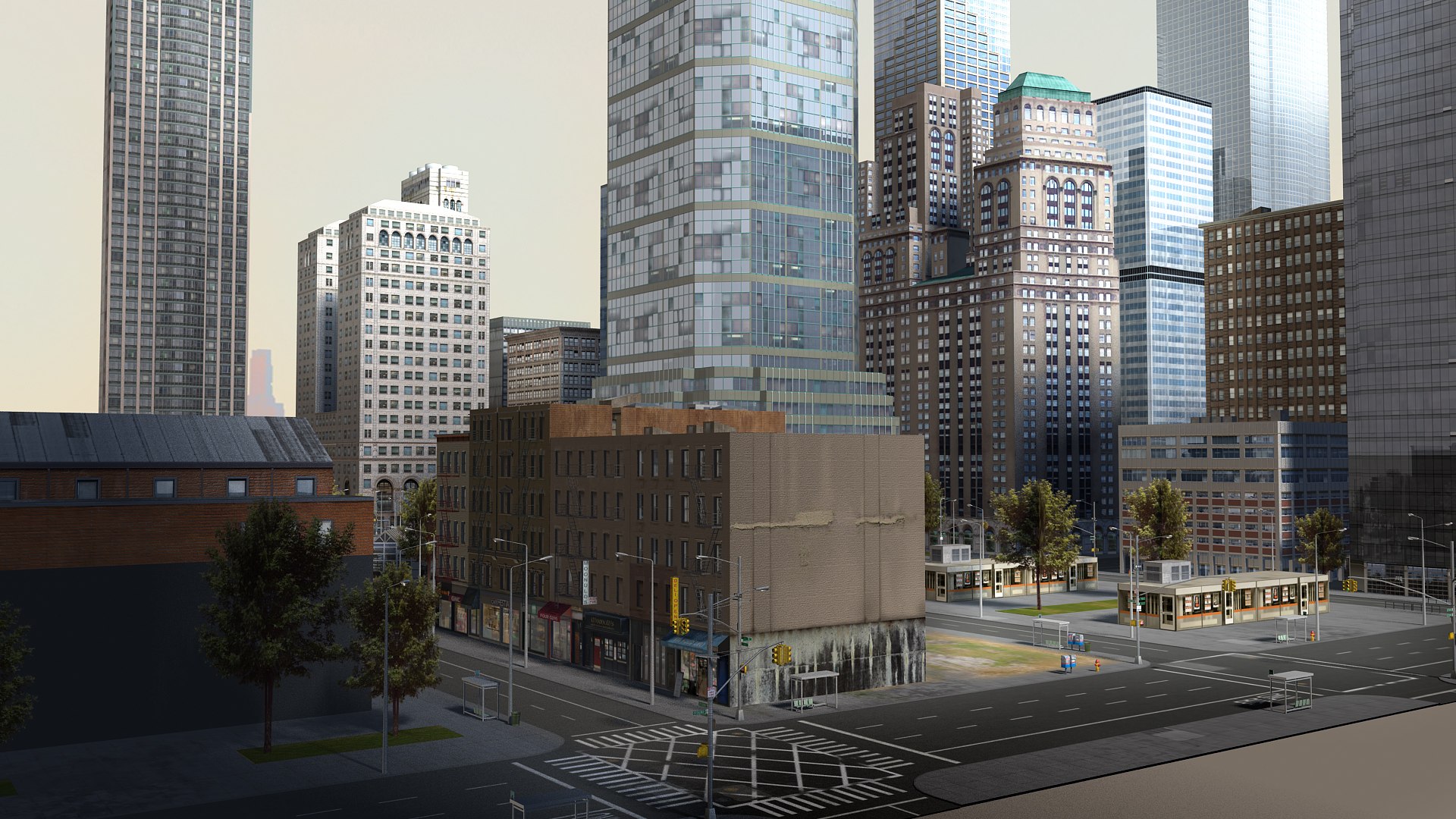 Manhattan Style Block 3D Model - TurboSquid 1742711
