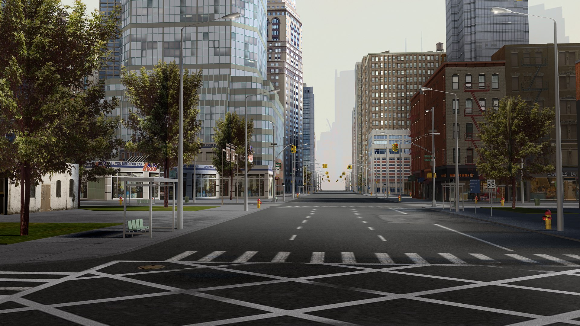 Manhattan Style Block 3D Model - TurboSquid 1742711
