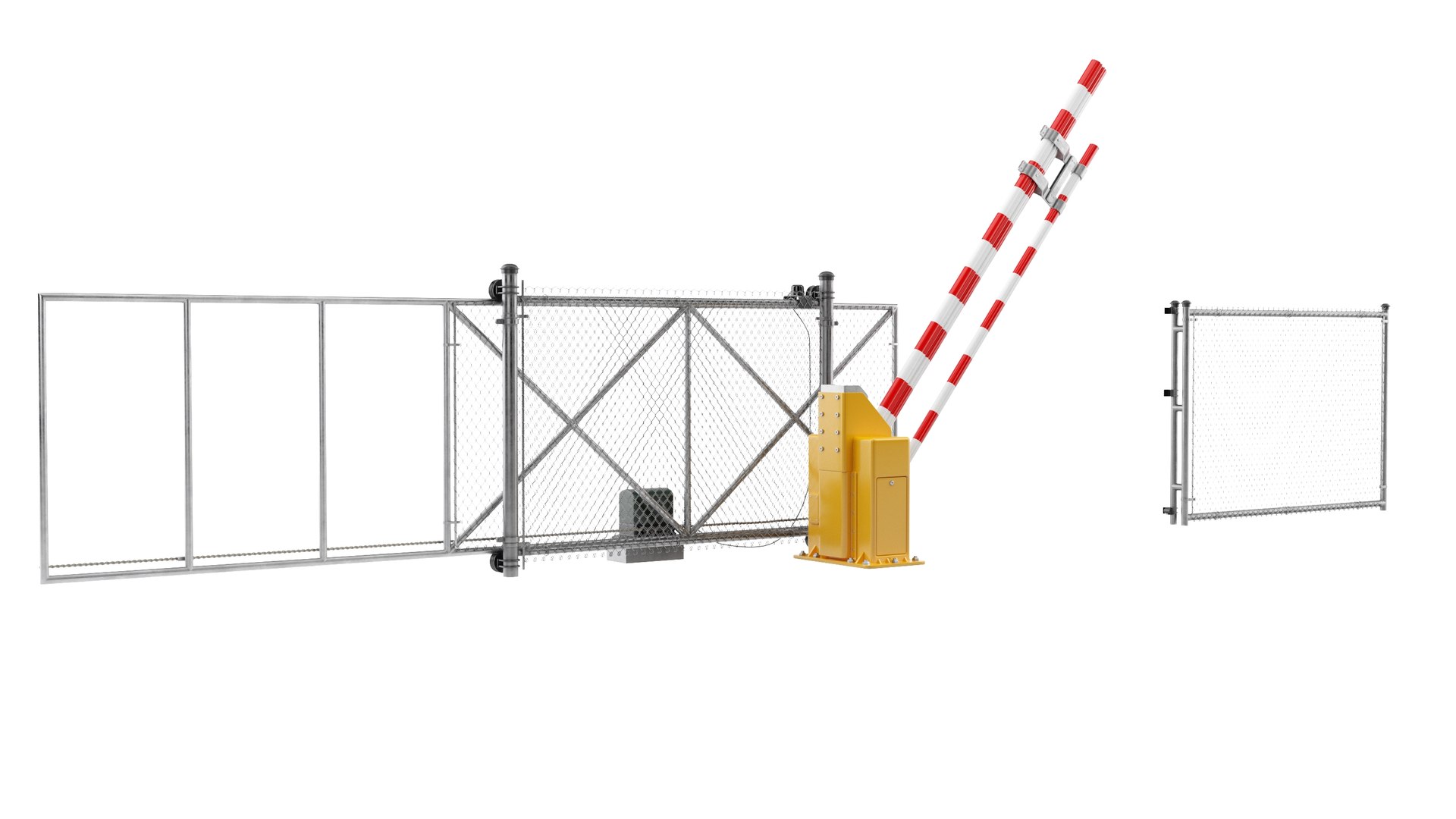 3D Fence With Automatic Gate - TurboSquid 2318819