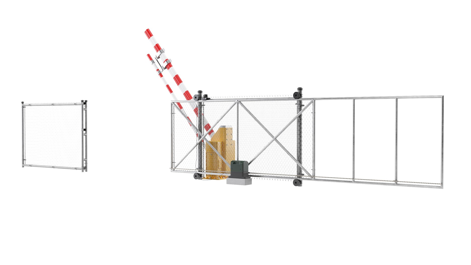 3D Fence With Automatic Gate - TurboSquid 2318819