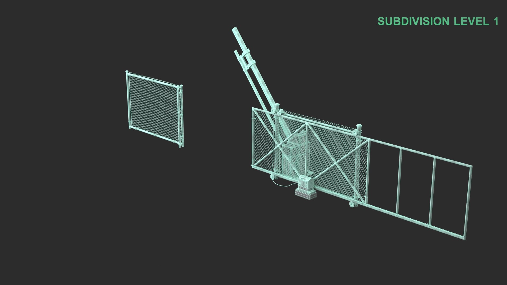 3D Fence With Automatic Gate - TurboSquid 2318819