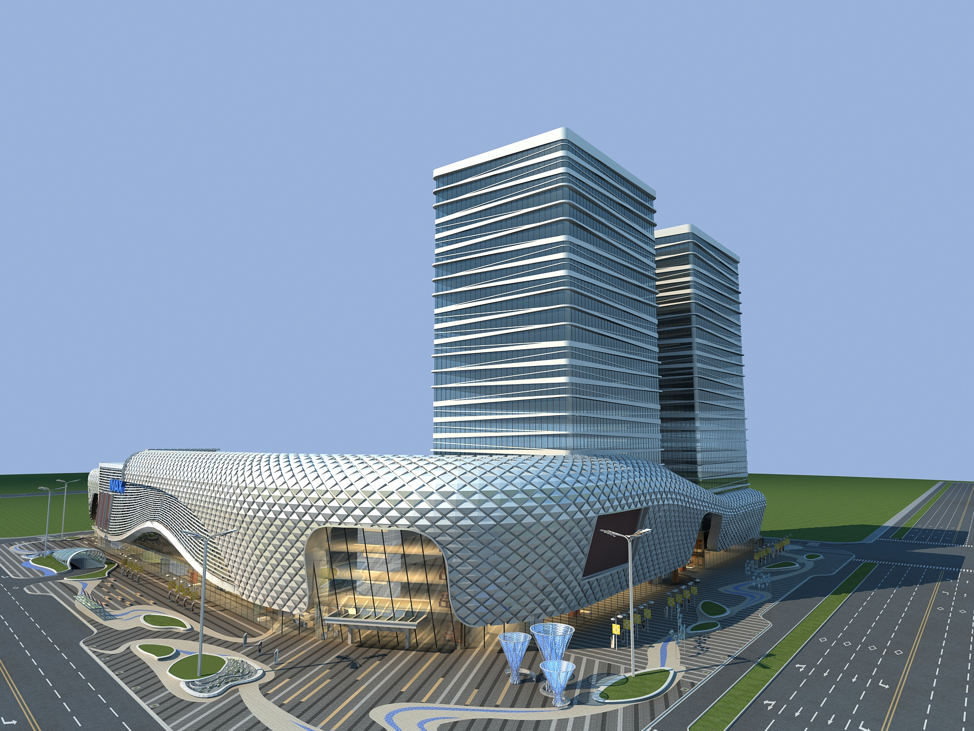 3D Plaza Complex - TurboSquid 1726354