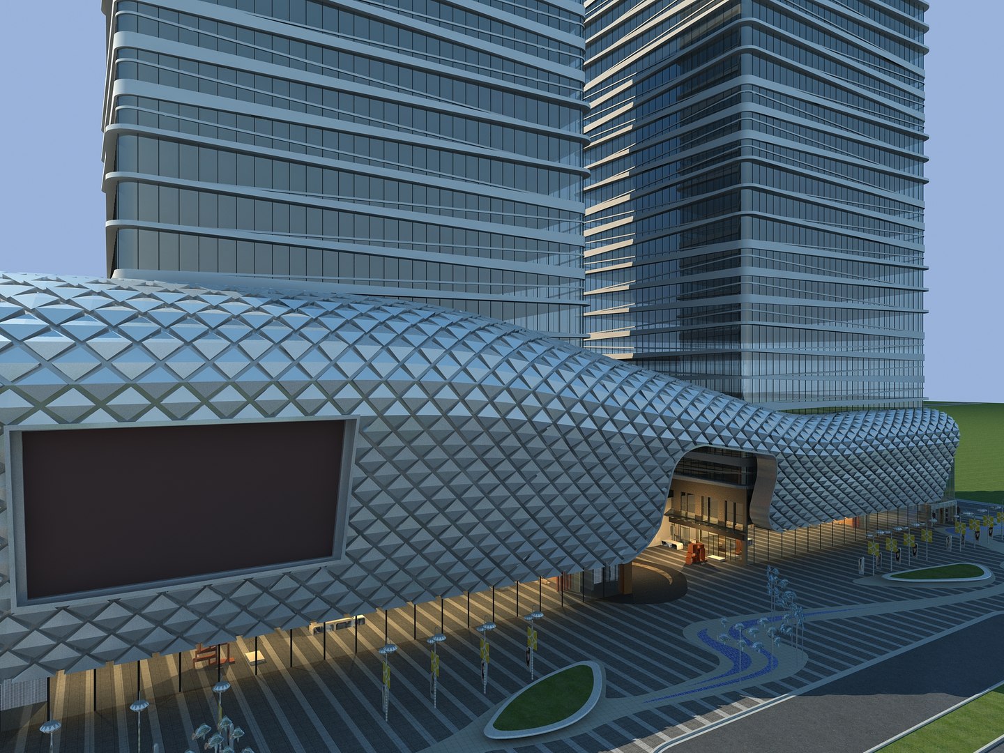 3D Plaza Complex - TurboSquid 1726354