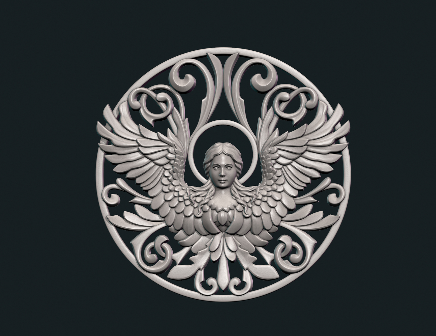 Angel Scroll Pendant 3D - TurboSquid 1494254