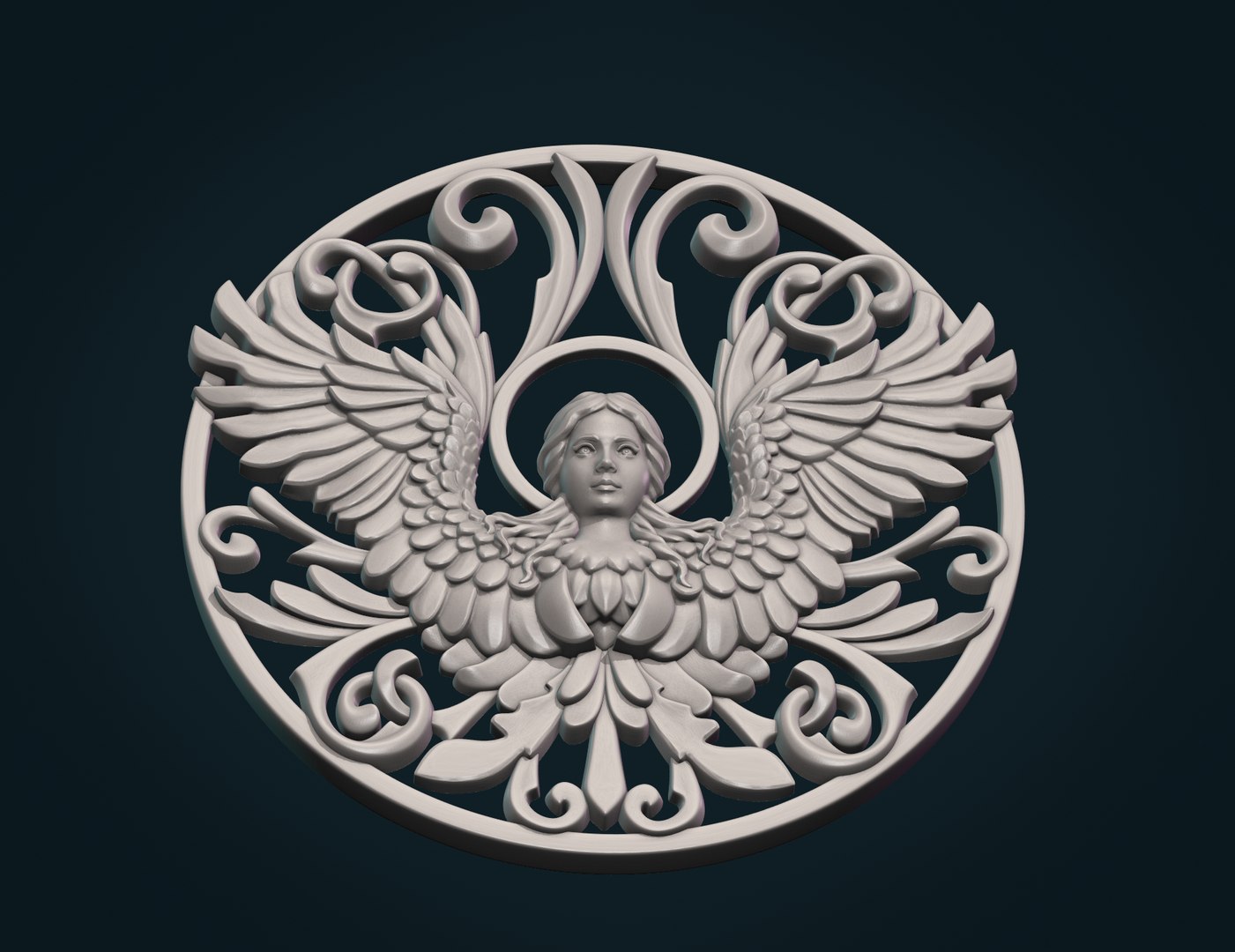 Angel scroll pendant 3D - TurboSquid 1494254