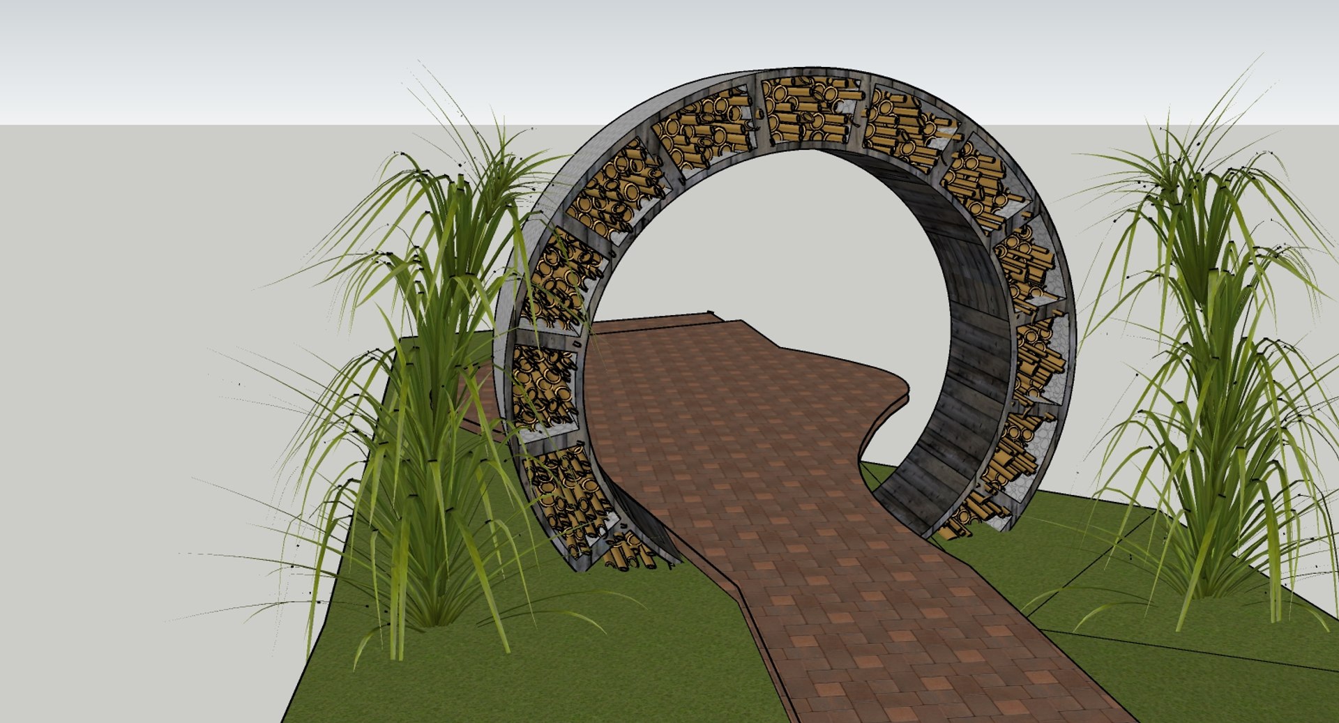 3D Model Bamboo Gateway - TurboSquid 1595645