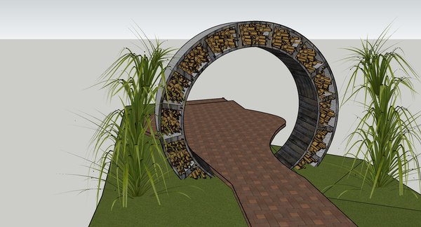 modelo 3d puerta de entrada de bambú - TurboSquid 1595645
