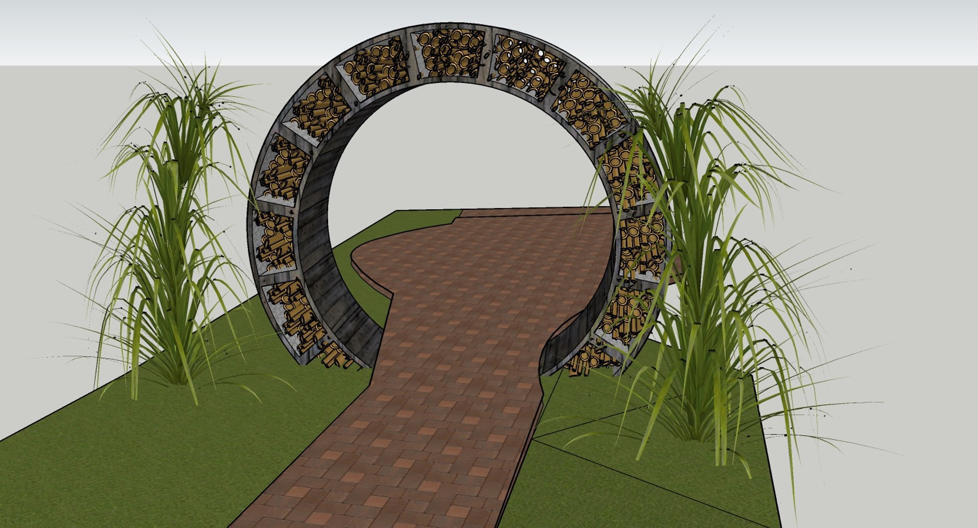 3D Model Bamboo Gateway - TurboSquid 1595645