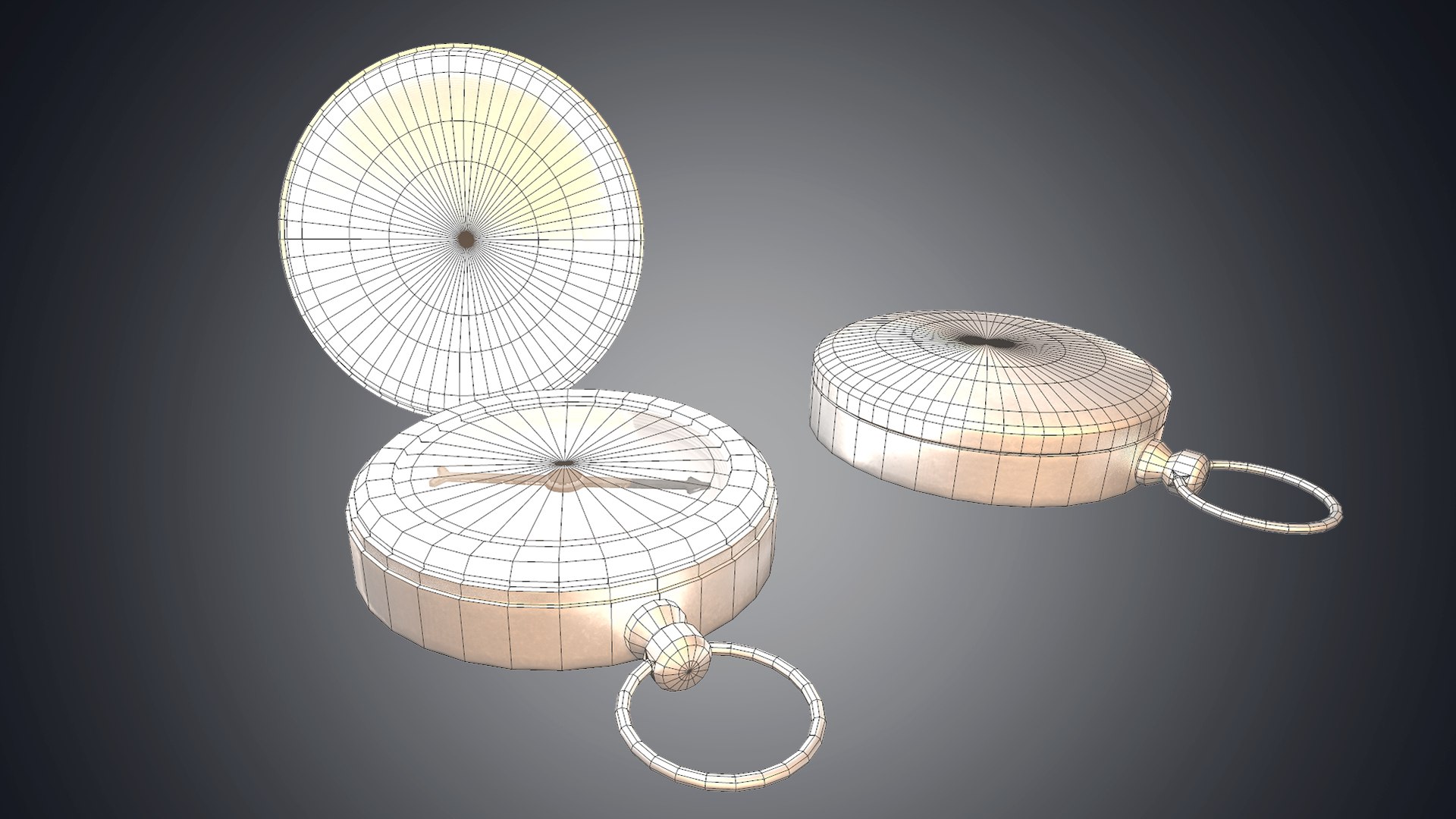 3D Model Vintage Gold Antique Compass Da1 - TurboSquid 1964073