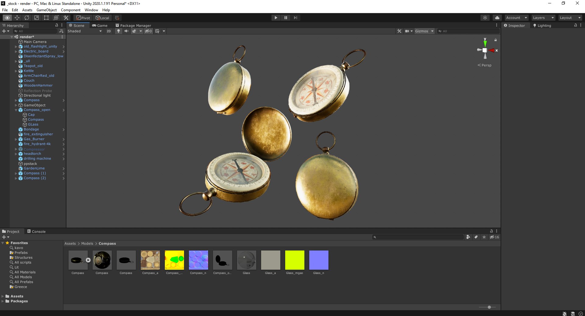 3D Model Vintage Gold Antique Compass Da1 - TurboSquid 1964073