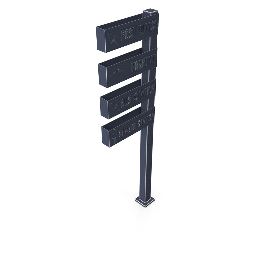 Vivid Metal Directional Sign 3D Model - TurboSquid 2305551