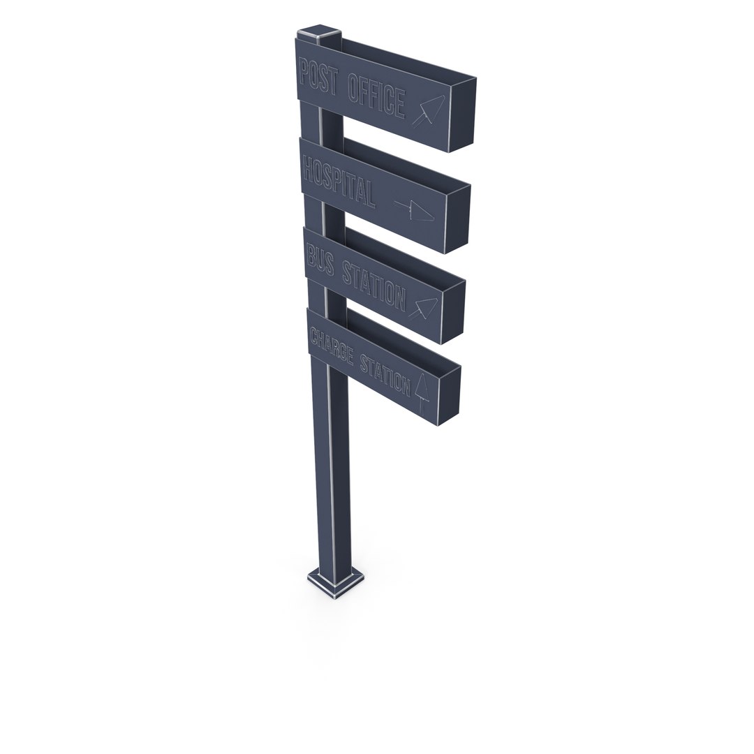 Vivid Metal Directional Sign 3D Model - TurboSquid 2305551