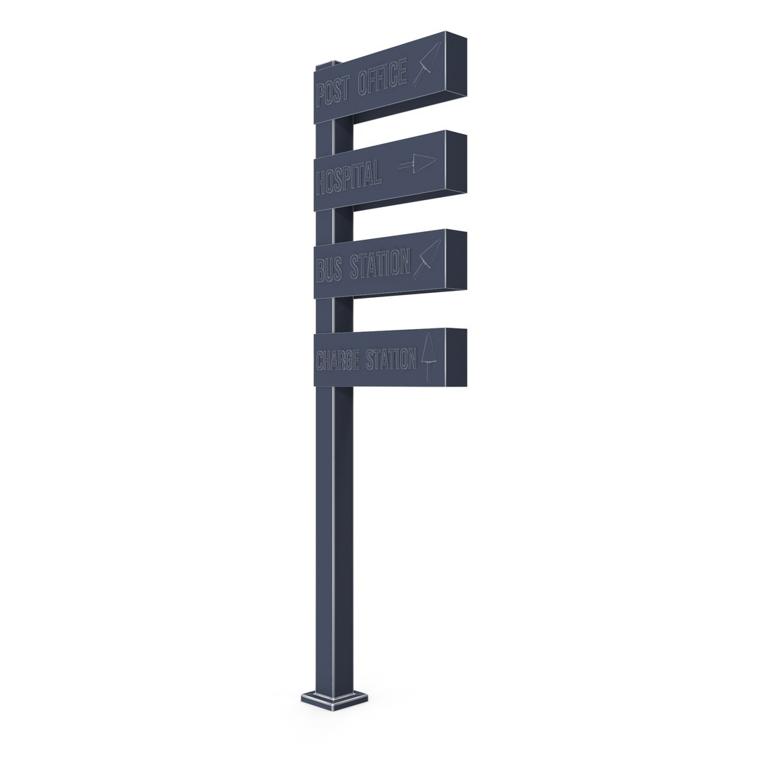 Vivid Metal Directional Sign 3D Model - TurboSquid 2305551