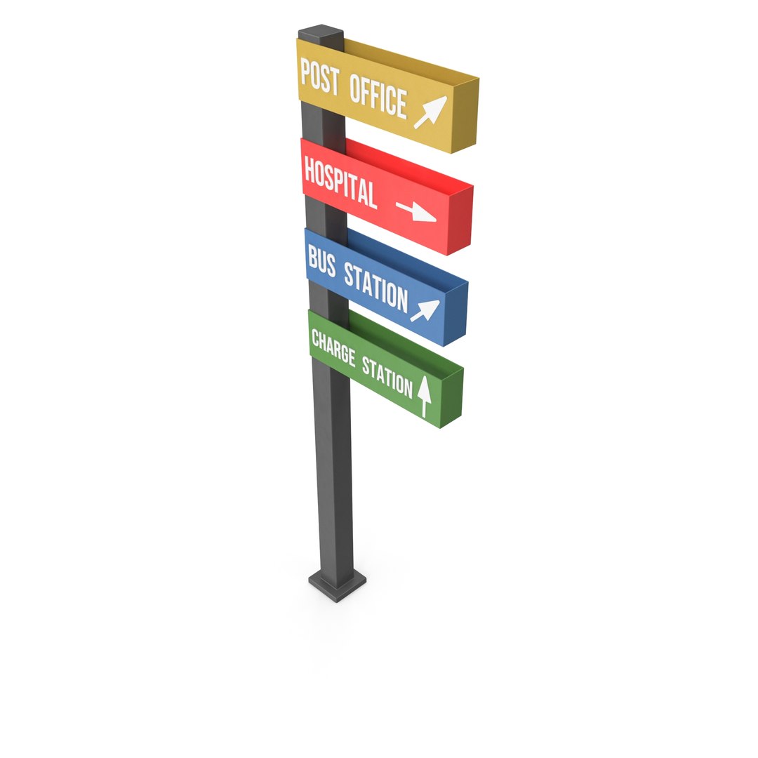 Vivid Metal Directional Sign 3D Model - TurboSquid 2305551
