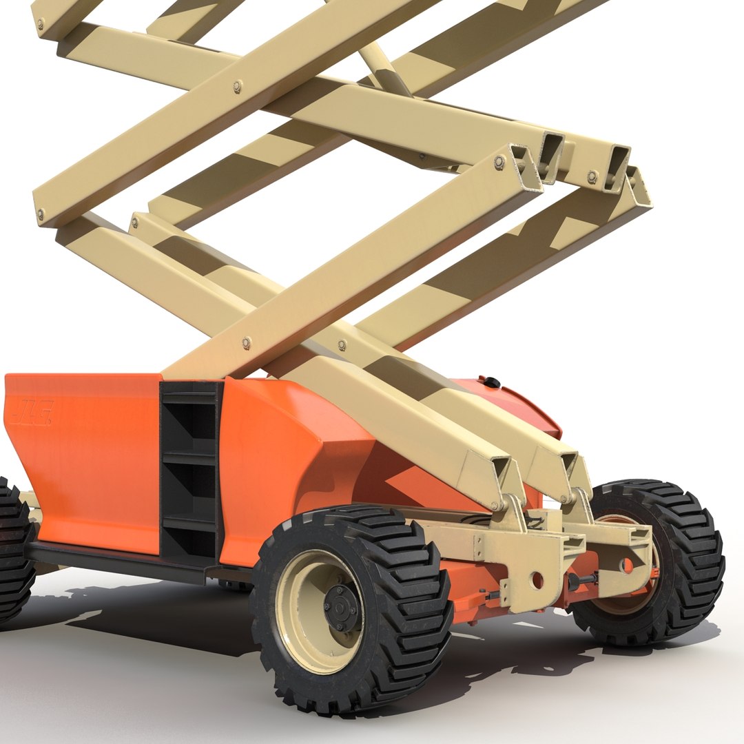 3d engine powered scissor lift model