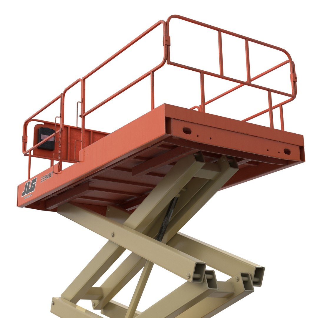 3d engine powered scissor lift model