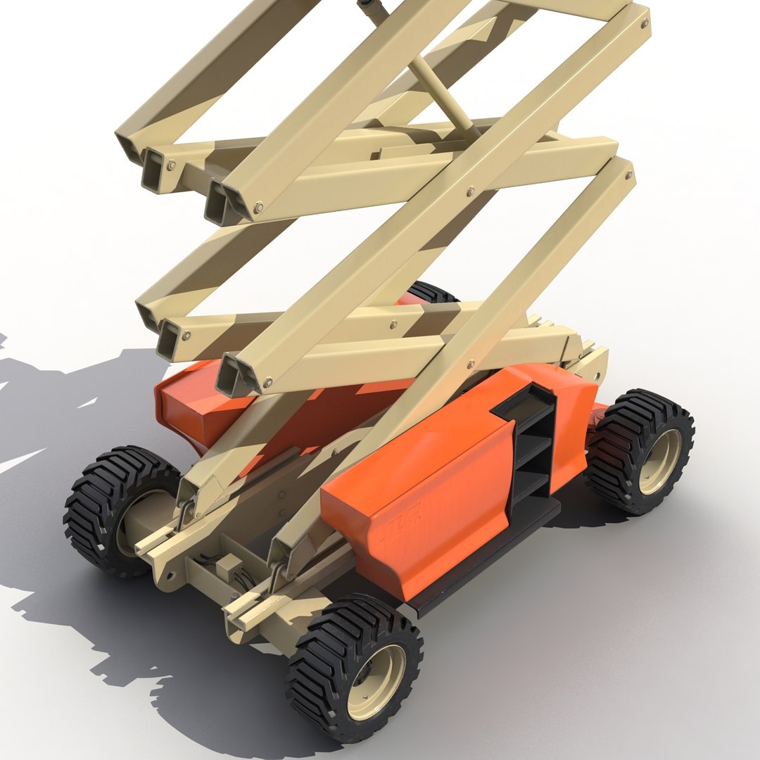 3d engine powered scissor lift model