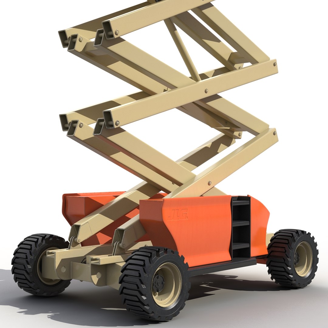 3d engine powered scissor lift model