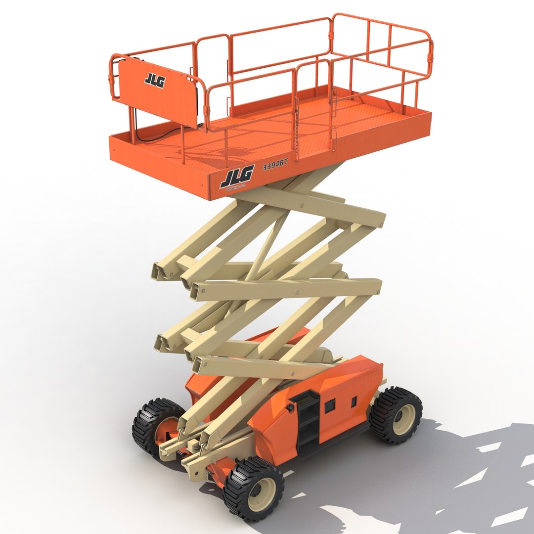 3d engine powered scissor lift model