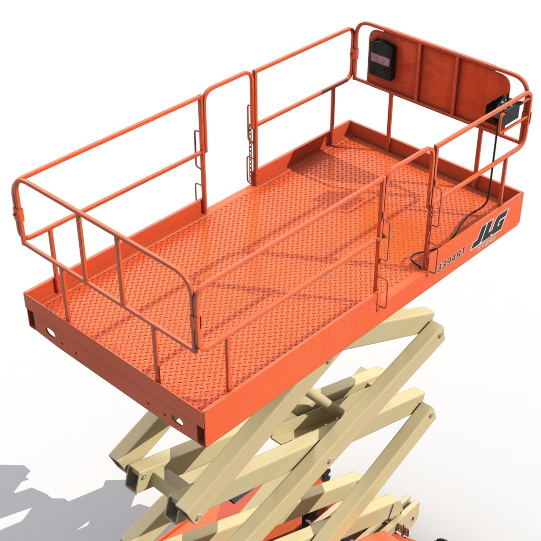 3d engine powered scissor lift model