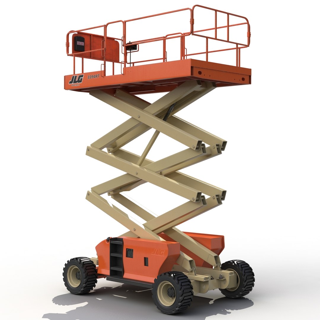 3d engine powered scissor lift model
