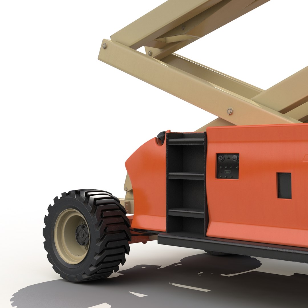 3d engine powered scissor lift model