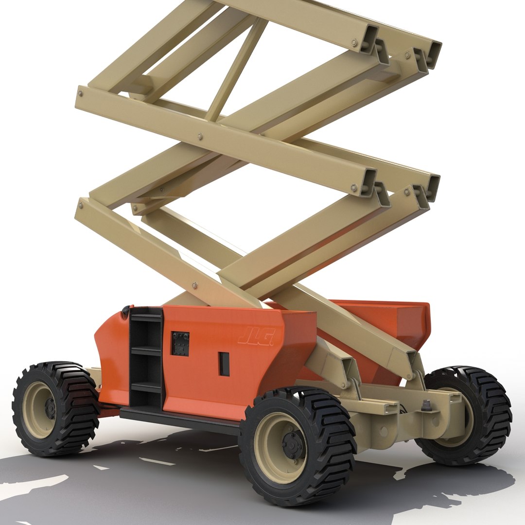 3d engine powered scissor lift model