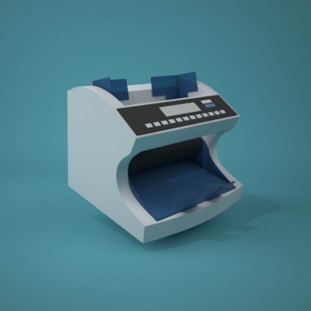 cartoon style money counter 3d model