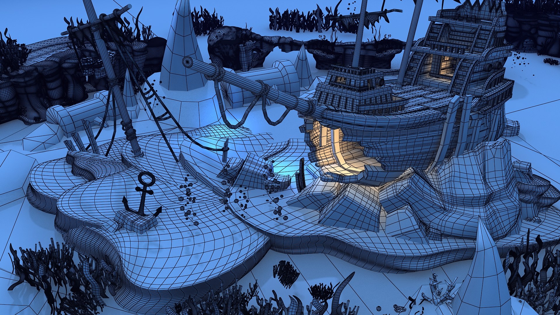 3D Cartoon Underwater Scene 02 - TurboSquid 2113897