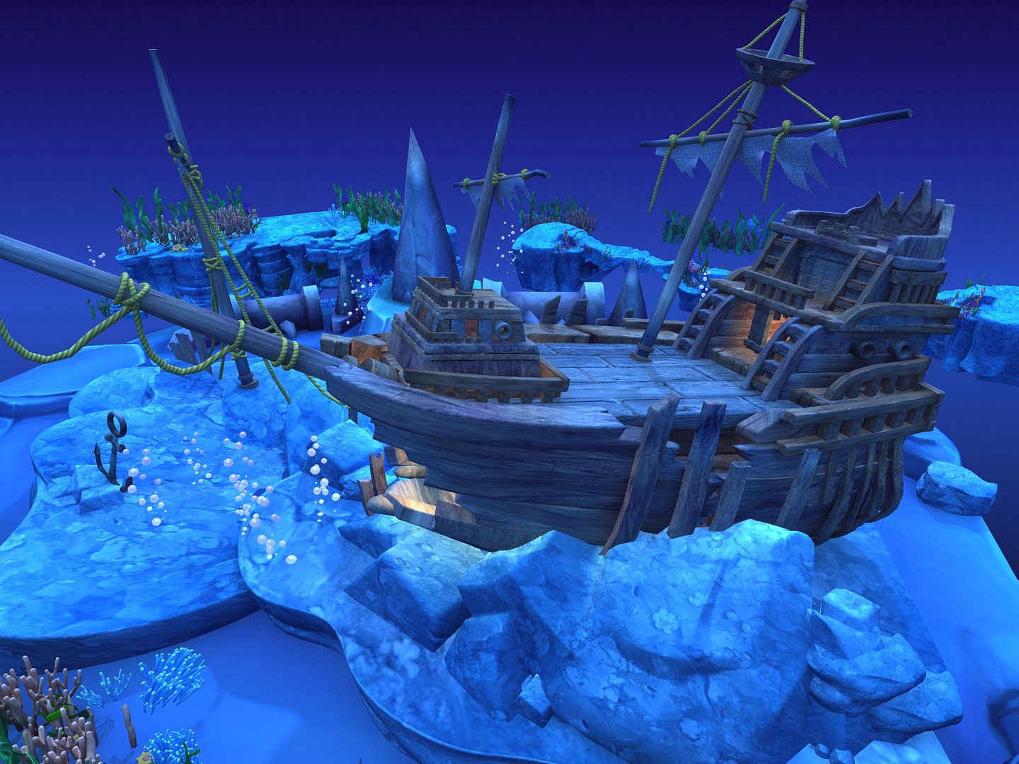 3D Cartoon Underwater Scene 02 - TurboSquid 2113897