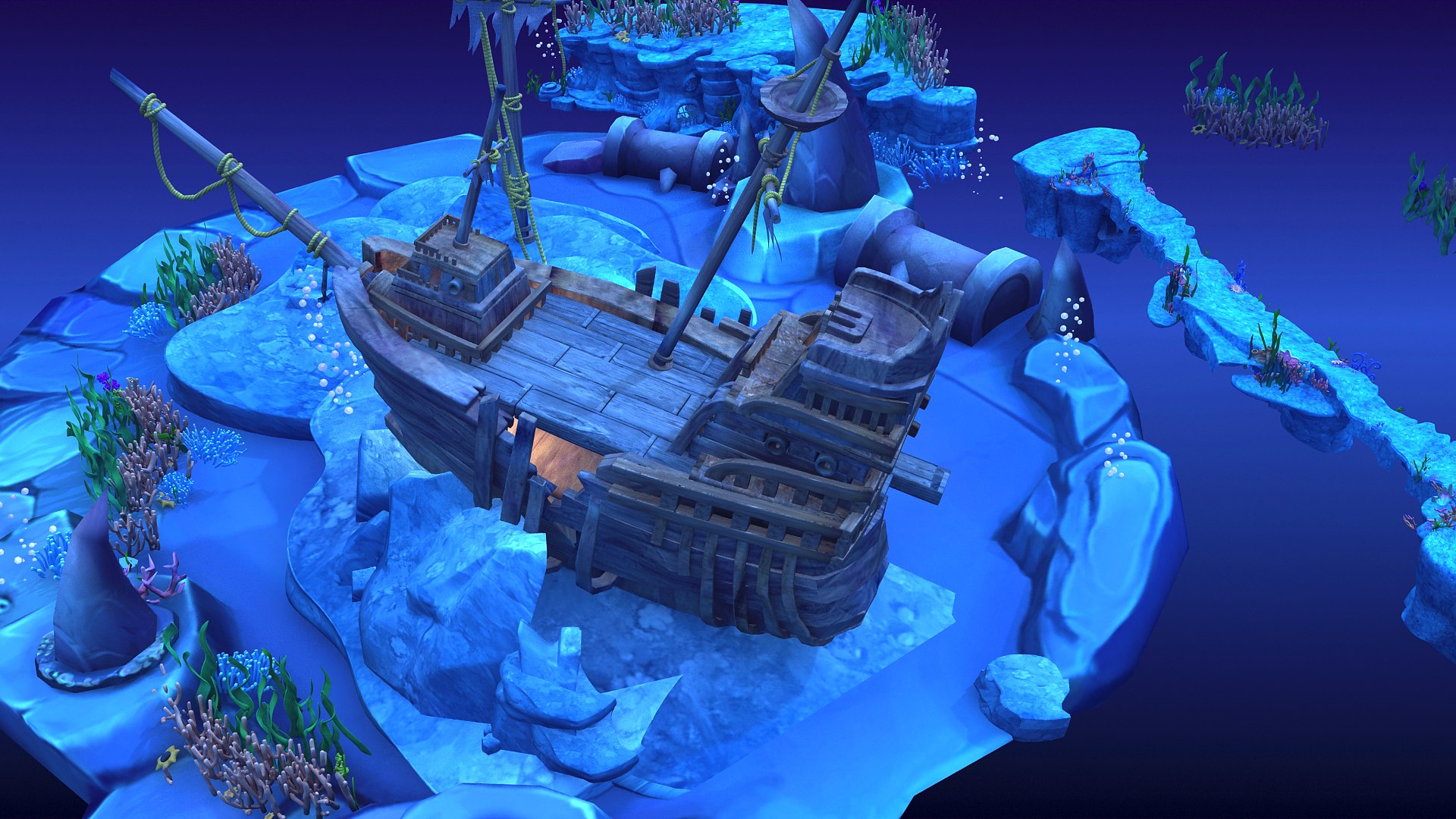 3D Cartoon Underwater Scene 02 - TurboSquid 2113897