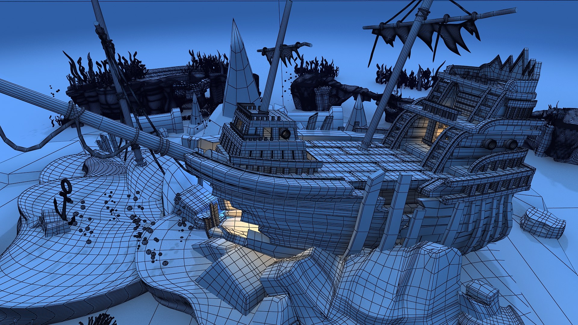 3D Cartoon Underwater Scene 02 - TurboSquid 2113897