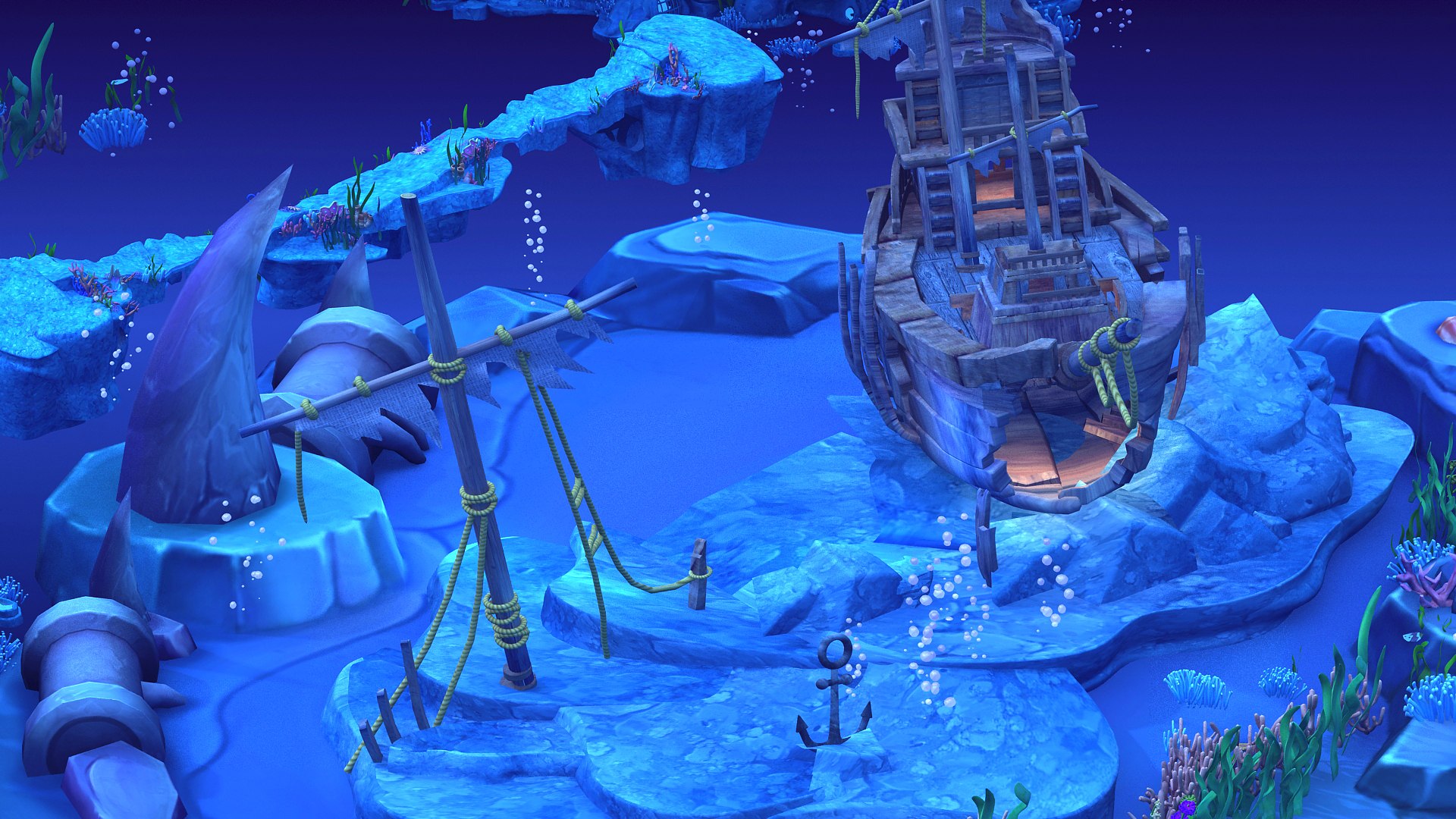 3d Cartoon Underwater Scene 02 Turbosquid 2113897