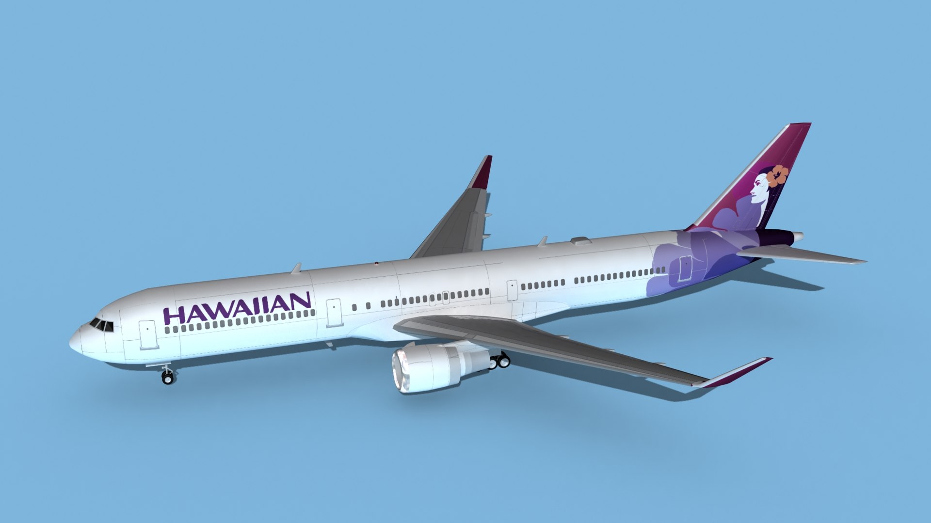 Boeing 767-400 Hawaiian 3D Model - TurboSquid 1912363