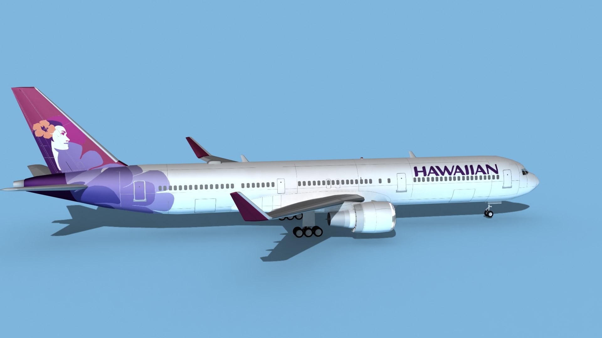 Boeing 767-400 Hawaiian 3D Model - TurboSquid 1912363