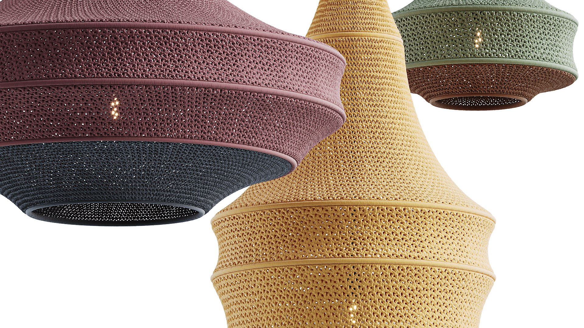 Crochet Pendant Lamp By Hamimi Design Model - TurboSquid 2340358