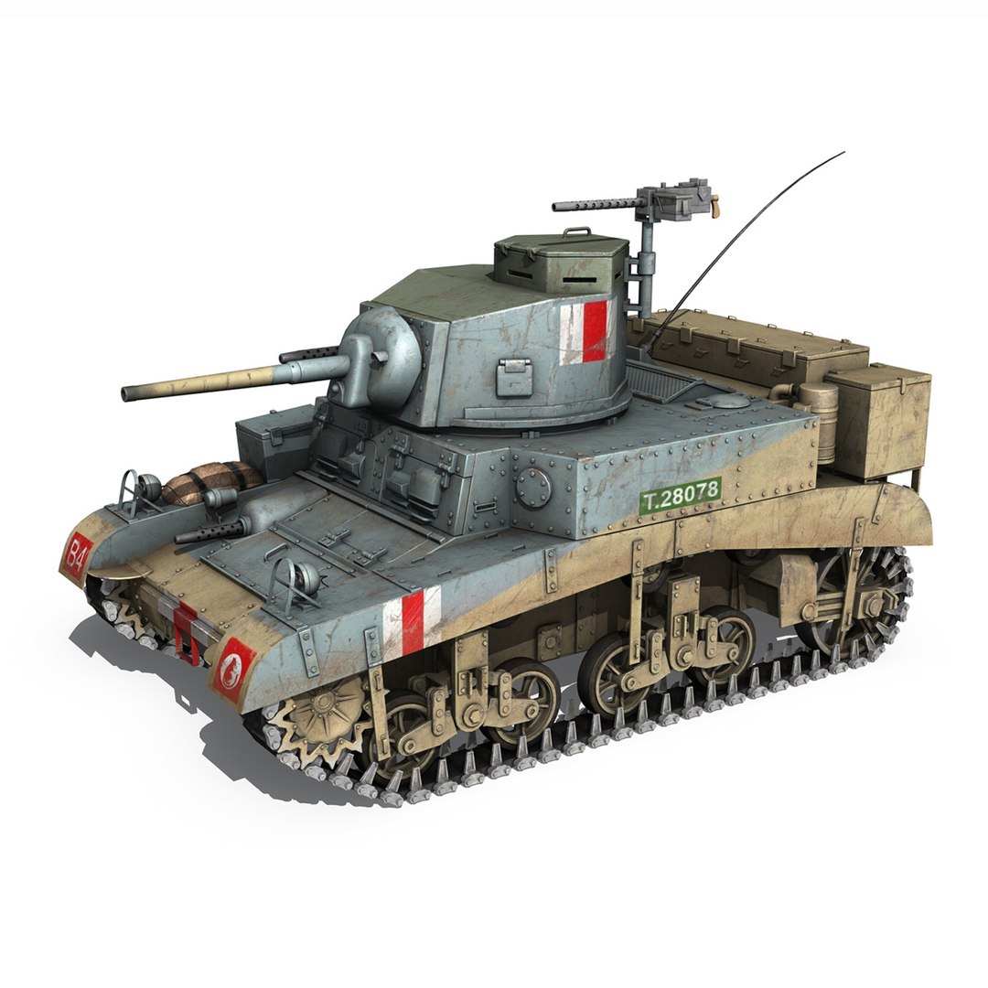 Cinema4d British M3 Stuart Light Tank