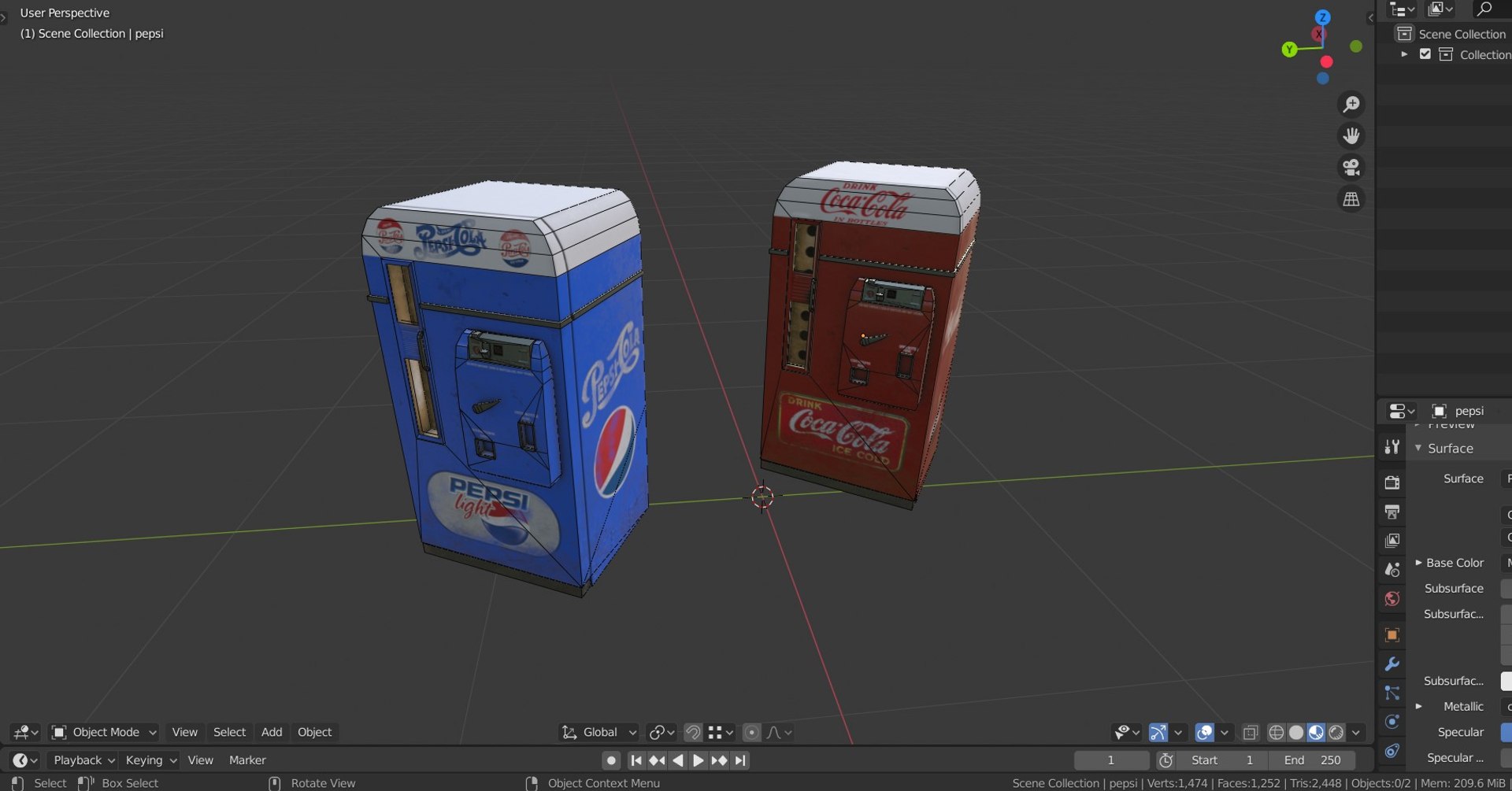 3D Cola Pepsi Vending Machine Model - TurboSquid 1440045