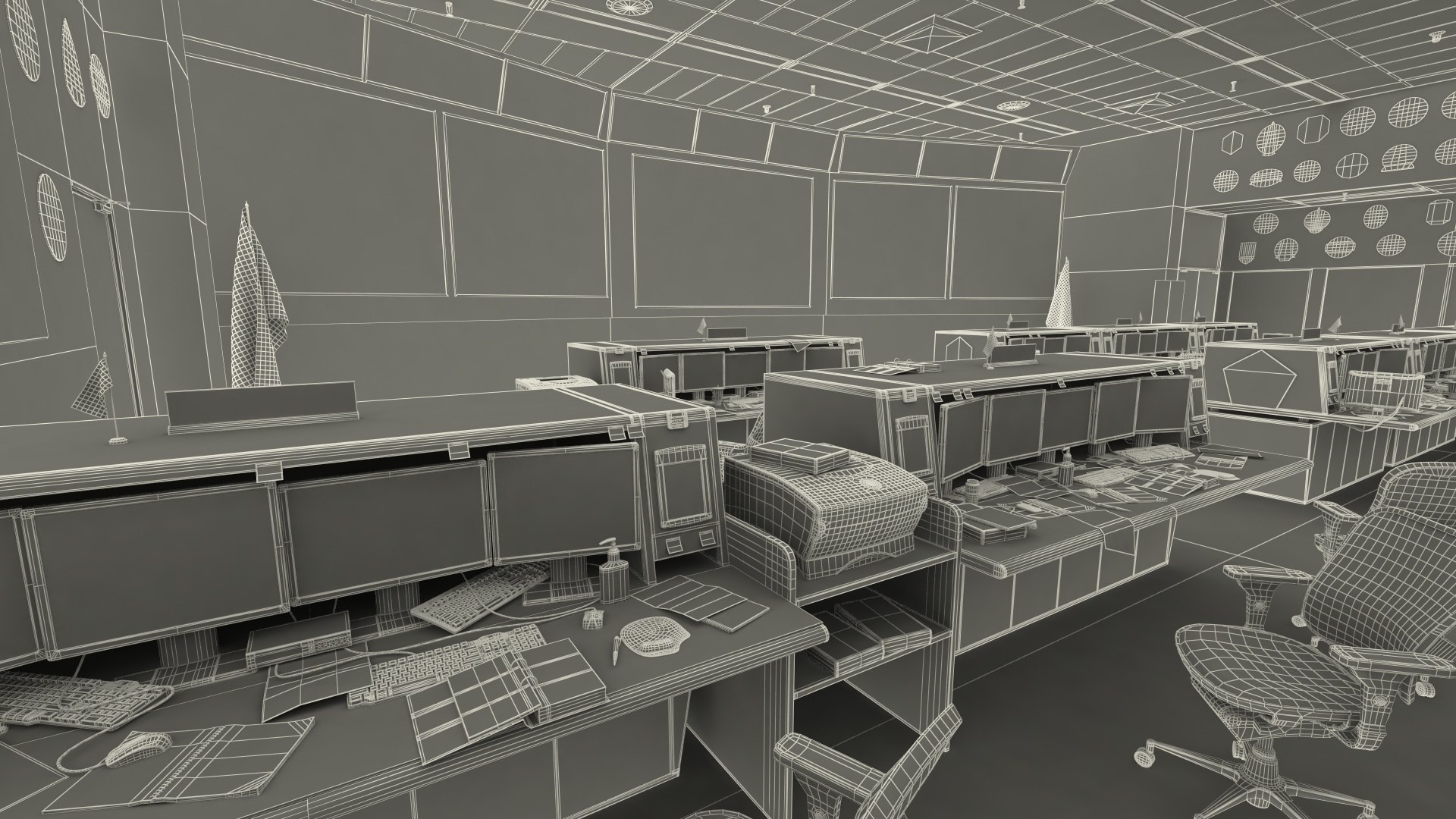 Nasa mission control room model - TurboSquid 1503696