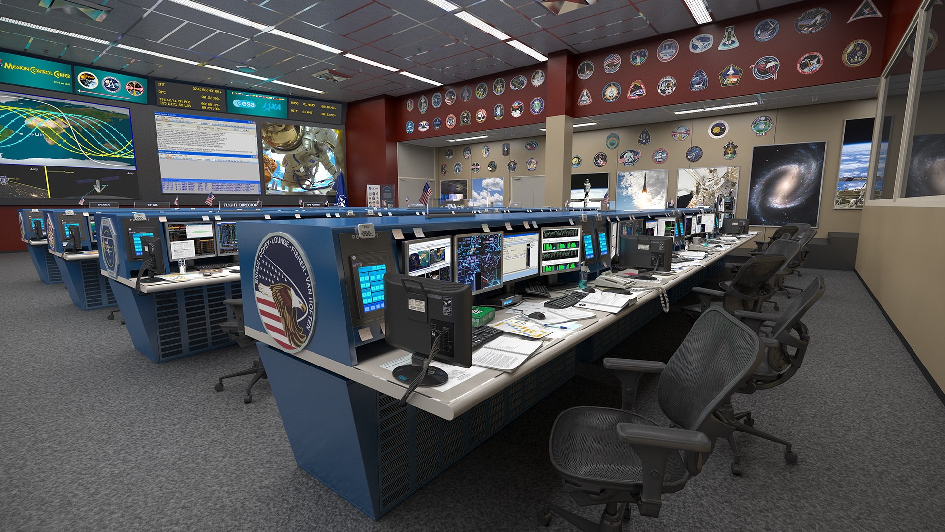 Nasa mission control room model - TurboSquid 1503696