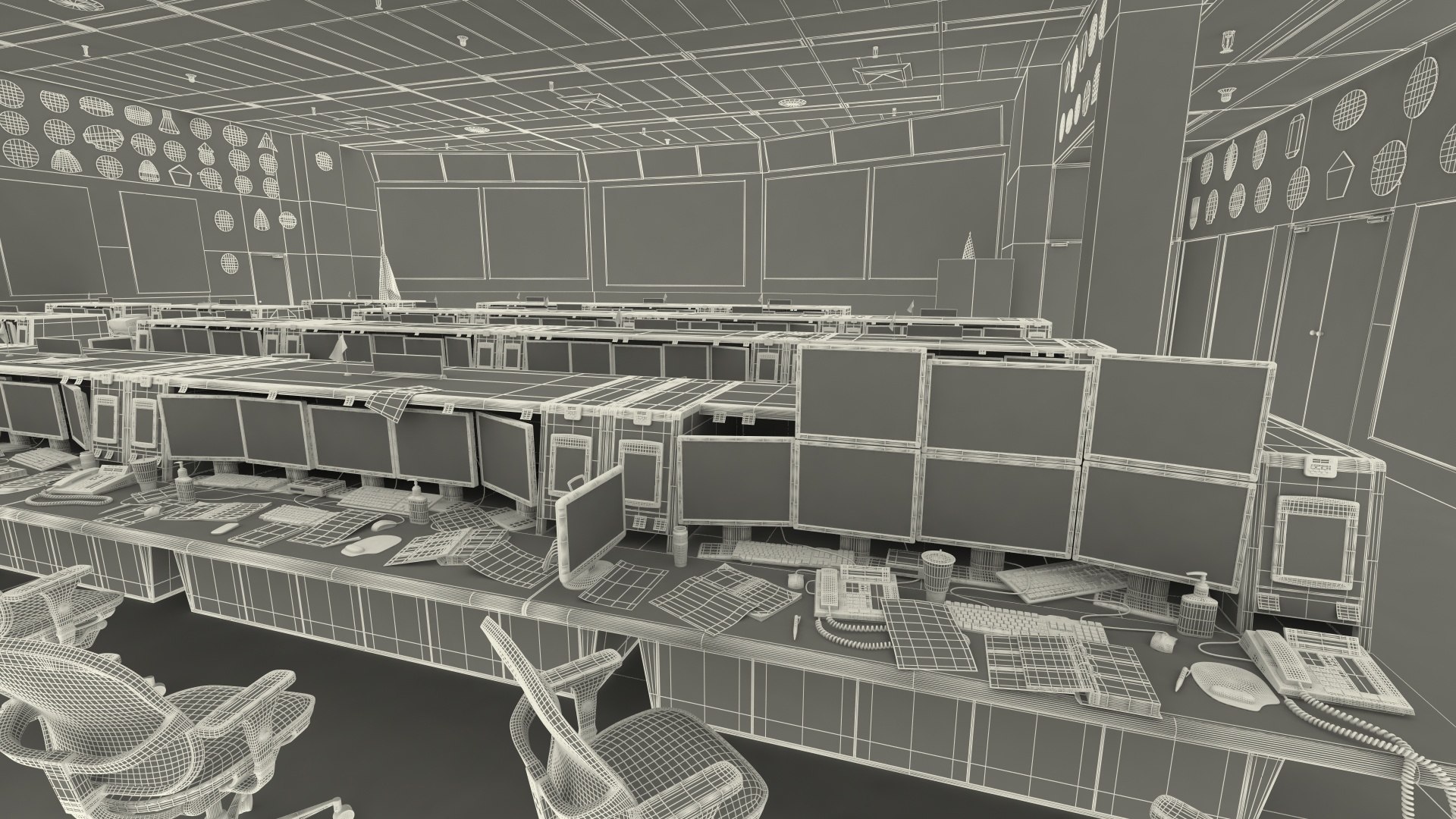Nasa Mission Control Room Model - TurboSquid 1503696