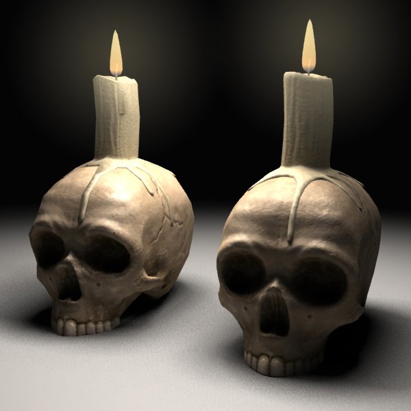 candle skull 3d model