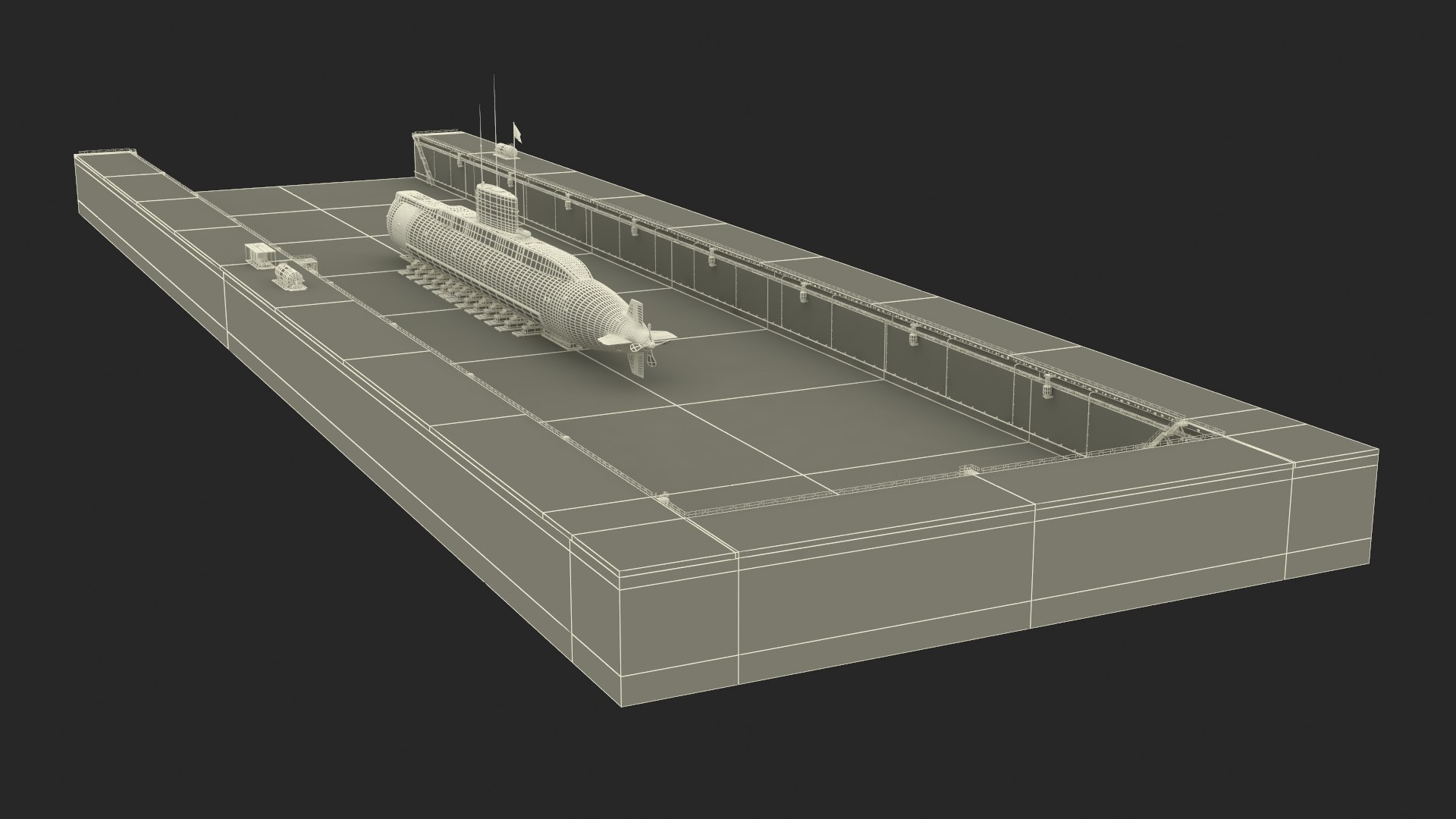 Iranian Fateh Submarine In Dry Dock 3D Model - TurboSquid 2302271