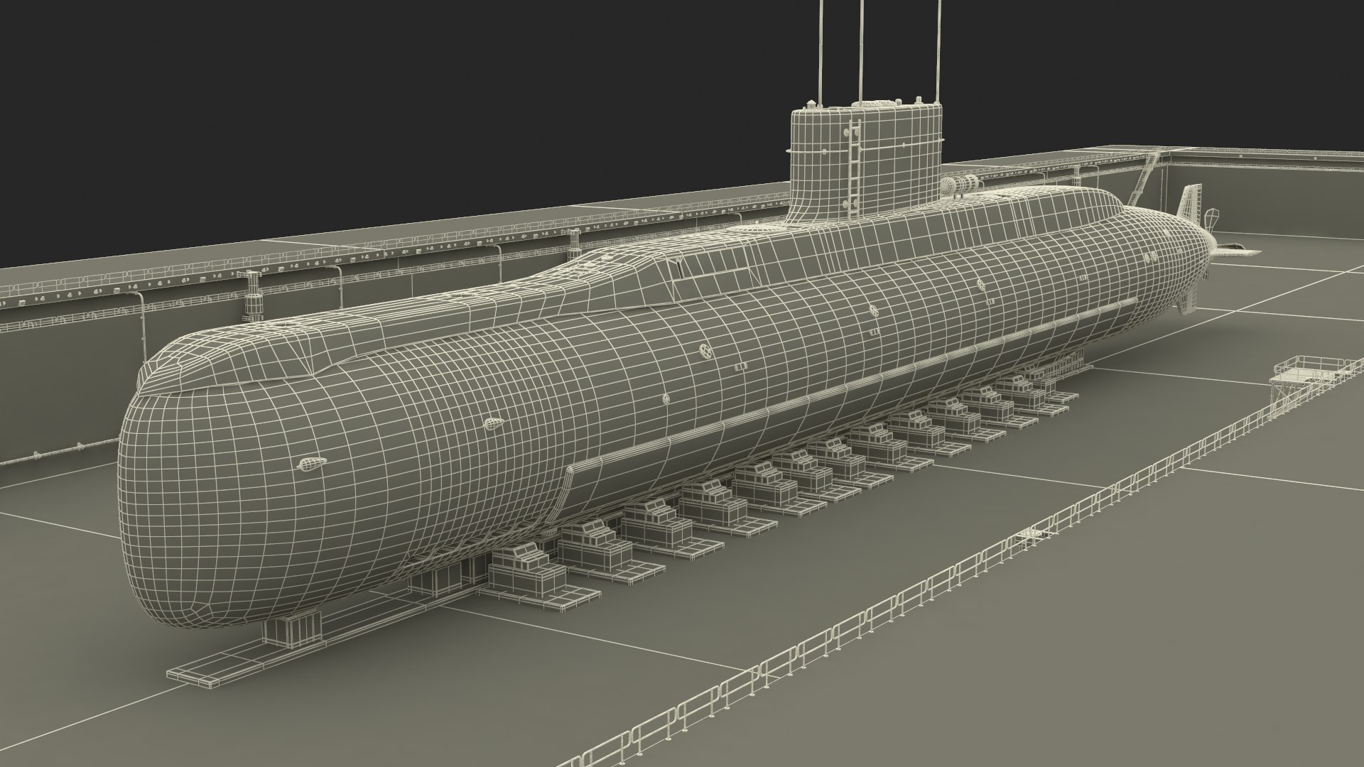 Iranian Fateh Submarine In Dry Dock 3D Model - TurboSquid 2302271