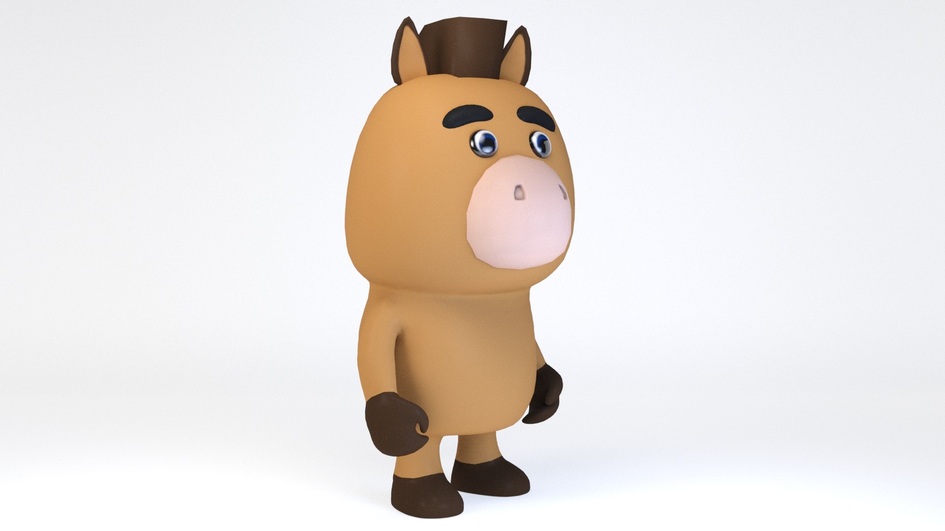 3D Cartoonish Humanoid Horse Character Model - TurboSquid 2251580