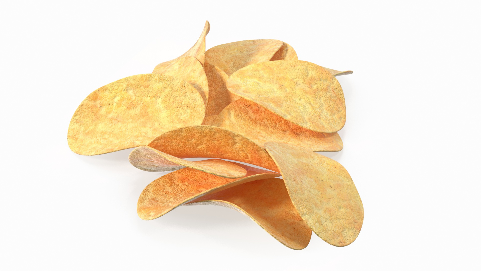 3D Bunch Of Potato Chips - TurboSquid 1987239
